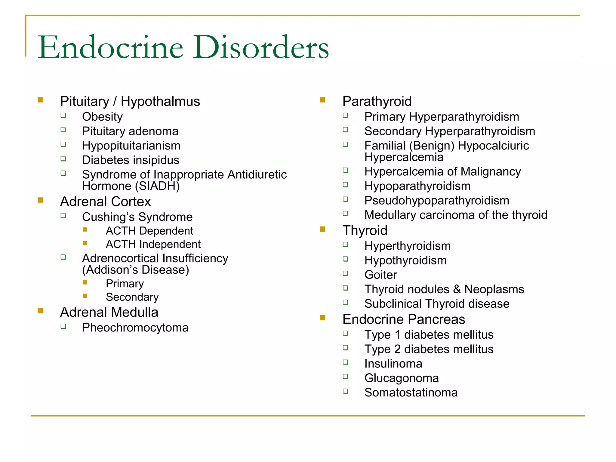 Endocrine Disorders (Pituitary) | PPT