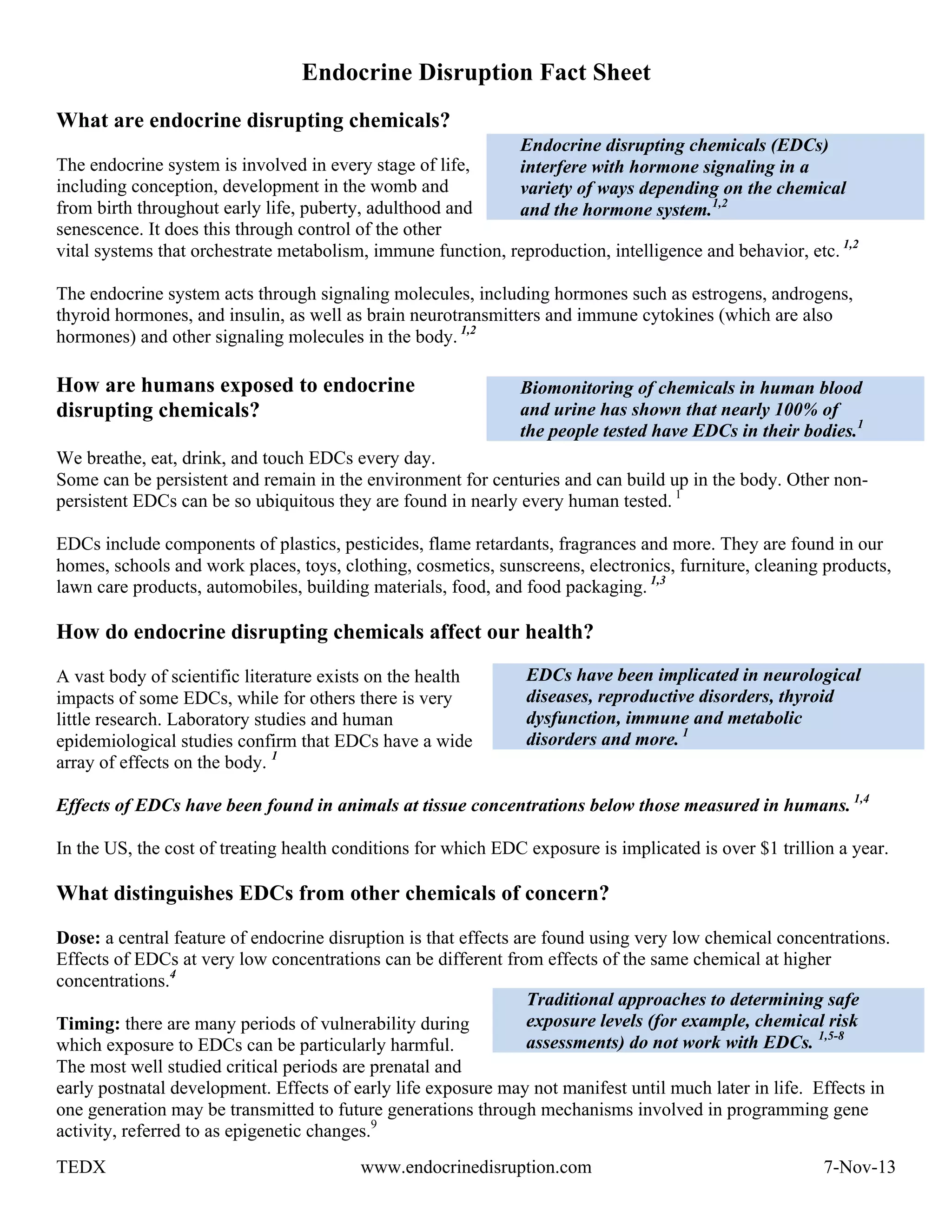 Endocrine disruption fact sheet | PDF