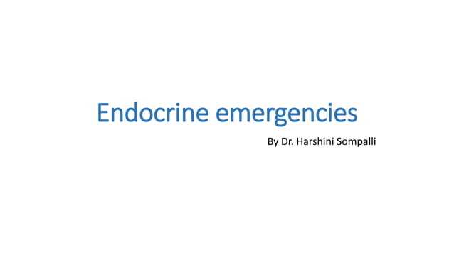 endocrine emergencies.pptx | Thyroid Disorders | Endocrine and ...