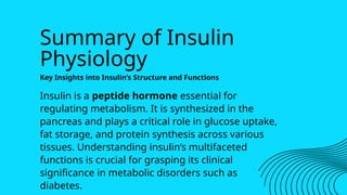 endocrine functions of pancreas a physiological aspect | PPTX