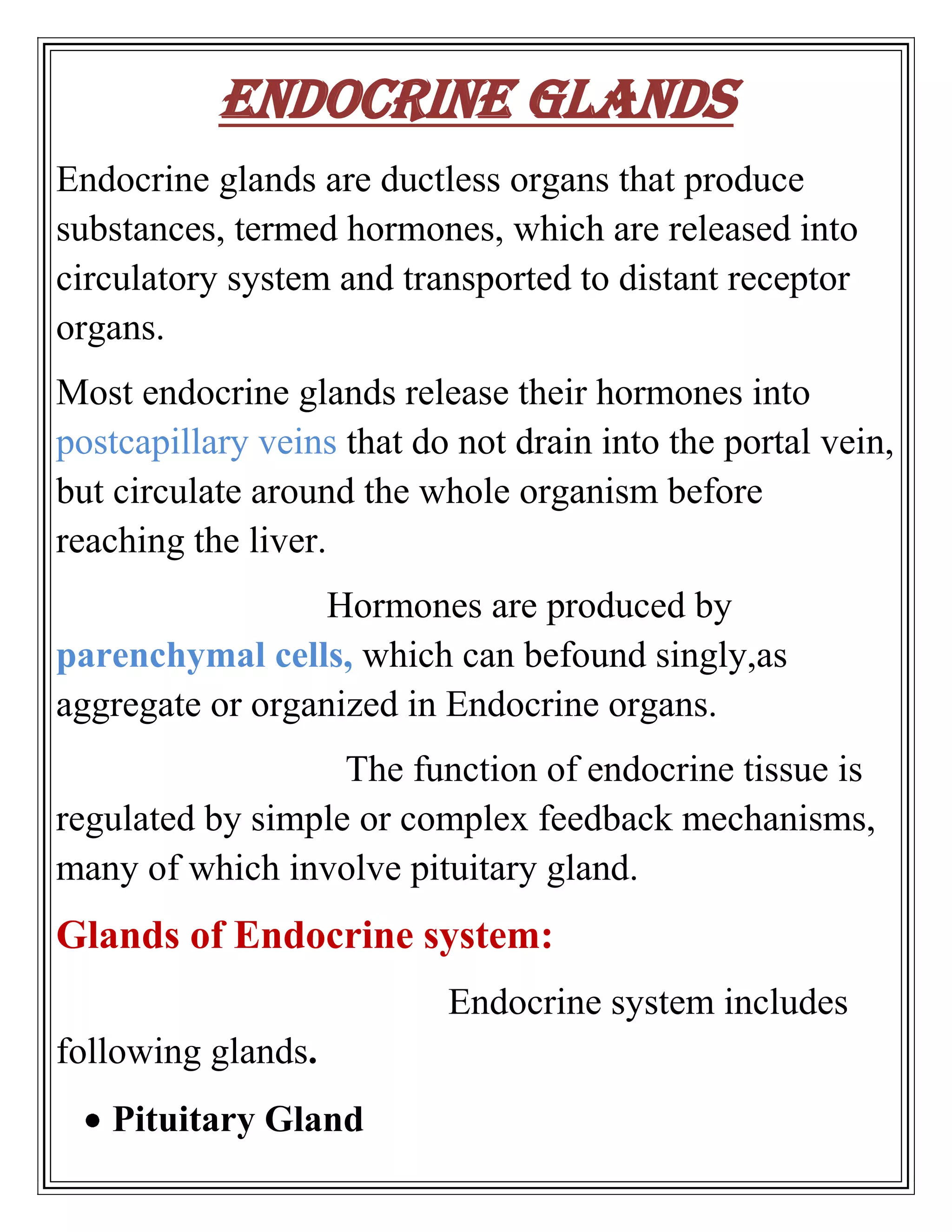 Endocrine glands | DOCX