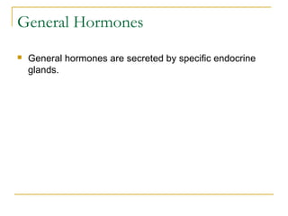 Endocrine glands and their hormones | PPT