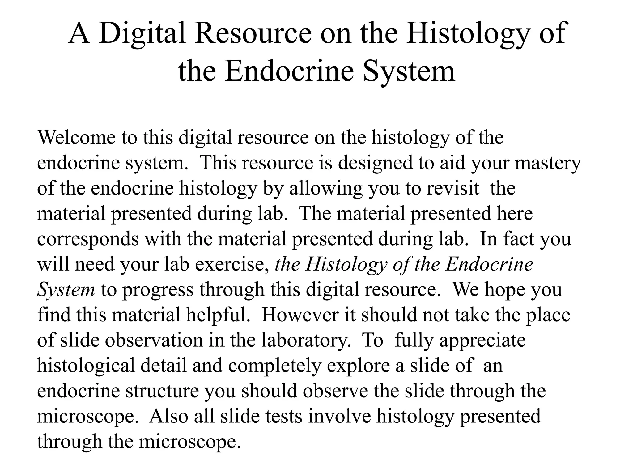 Endocrine Histology | PPSX