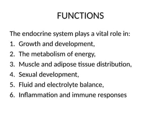 Endocrine Physiology summarised lecture notes | PPTX