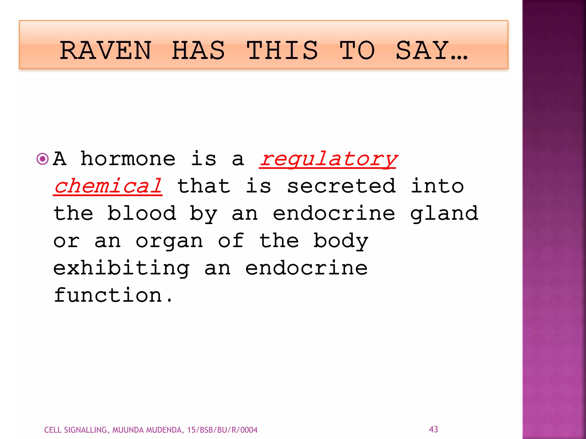 Endocrine signaling - BUGEMA UNIVERSITY | PPT