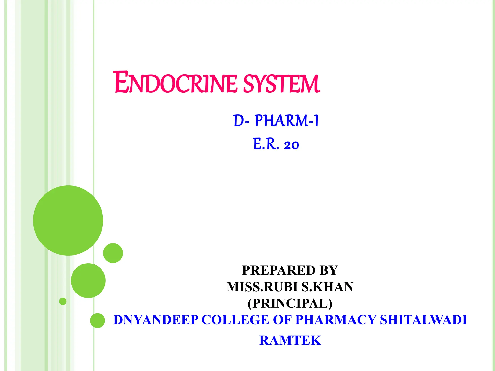 Endocrine system human anatomy and physiology | PPTX