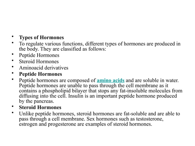 Endocrine System. Endocrine glands , types,hormone and functions | PPT