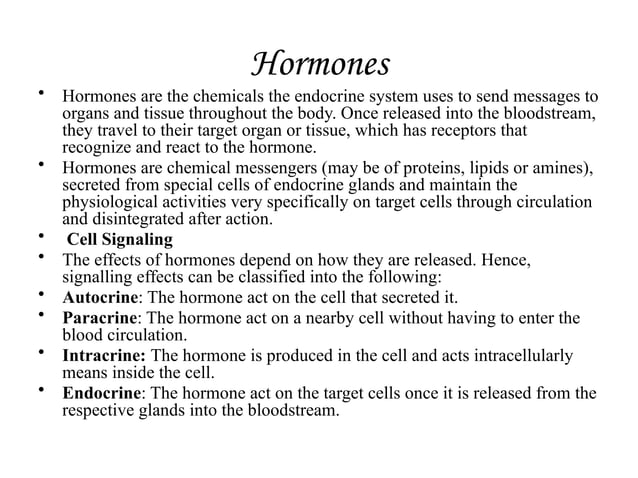 Endocrine System. Endocrine glands , types,hormone and functions | PPT