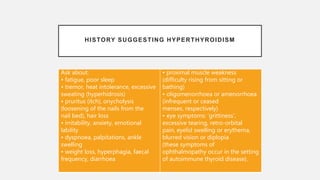 Endocrine system history and examination | PPTX