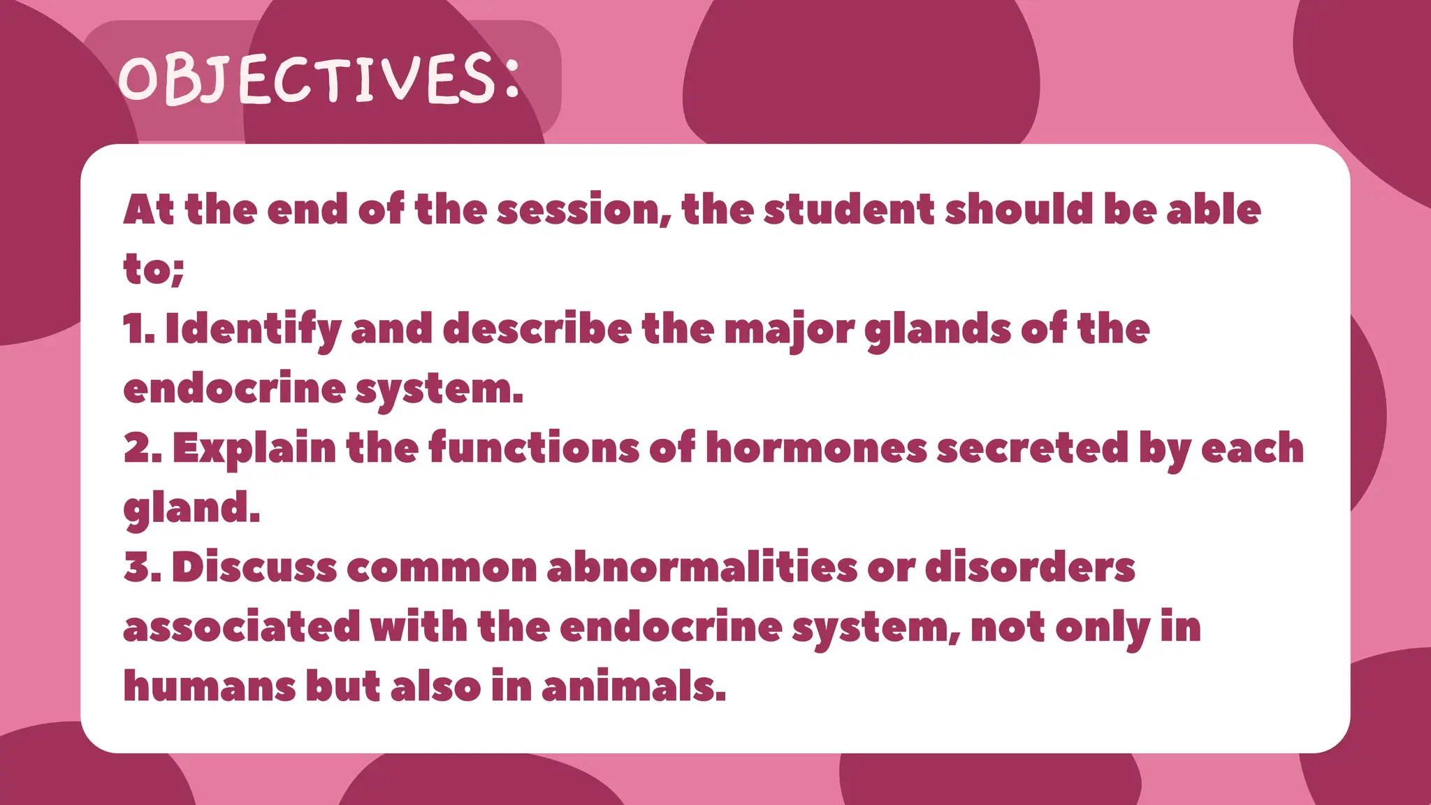 ENDOCRINE SYSTEM, Presented by group 2 in General Physiology | PPT ...