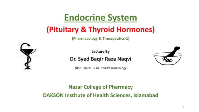 Endocrine System, Intro. (Pituitry Hormones & Thyroid Hormones)- ppt by ...