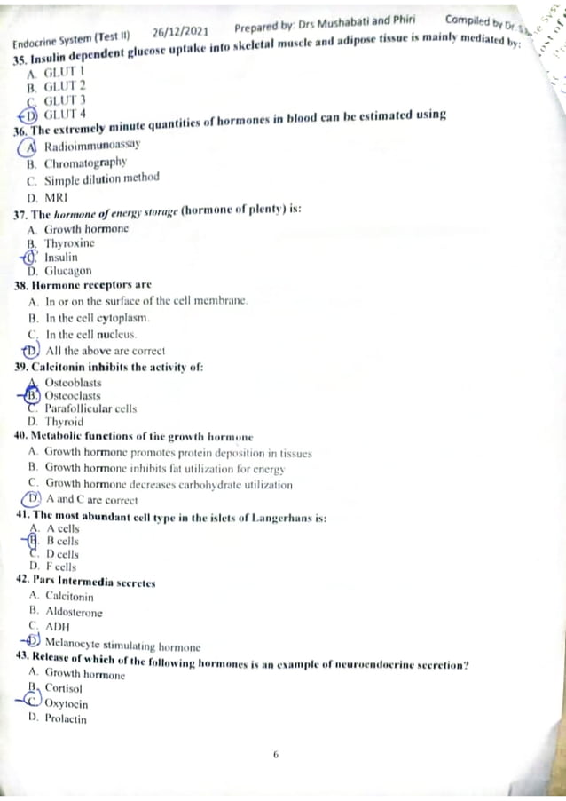 endocrinology test.the hypothalamus controls the endocrine system | PDF
