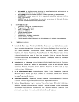 Endodoncia i docente | DOCX