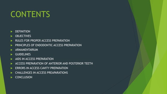 Endodontic Access Cavity Preparation | PPTX
