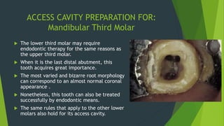 Endodontic Access Cavity Preparation | PPTX