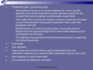Endodontically treated / prosthodontic courses | PPT
