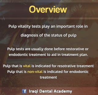 Endodontic Diagnosis: Pulp Vitality Tests | PDF