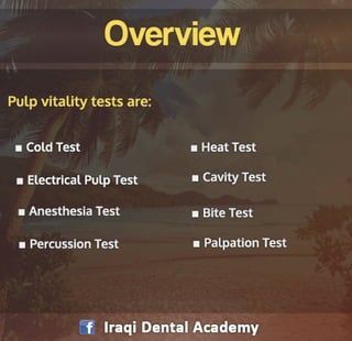 Endodontic Diagnosis: Pulp Vitality Tests | PDF | Dental Health ...