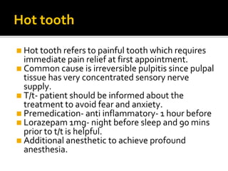 Endodontic emergencies (only pretreatment) | PPT