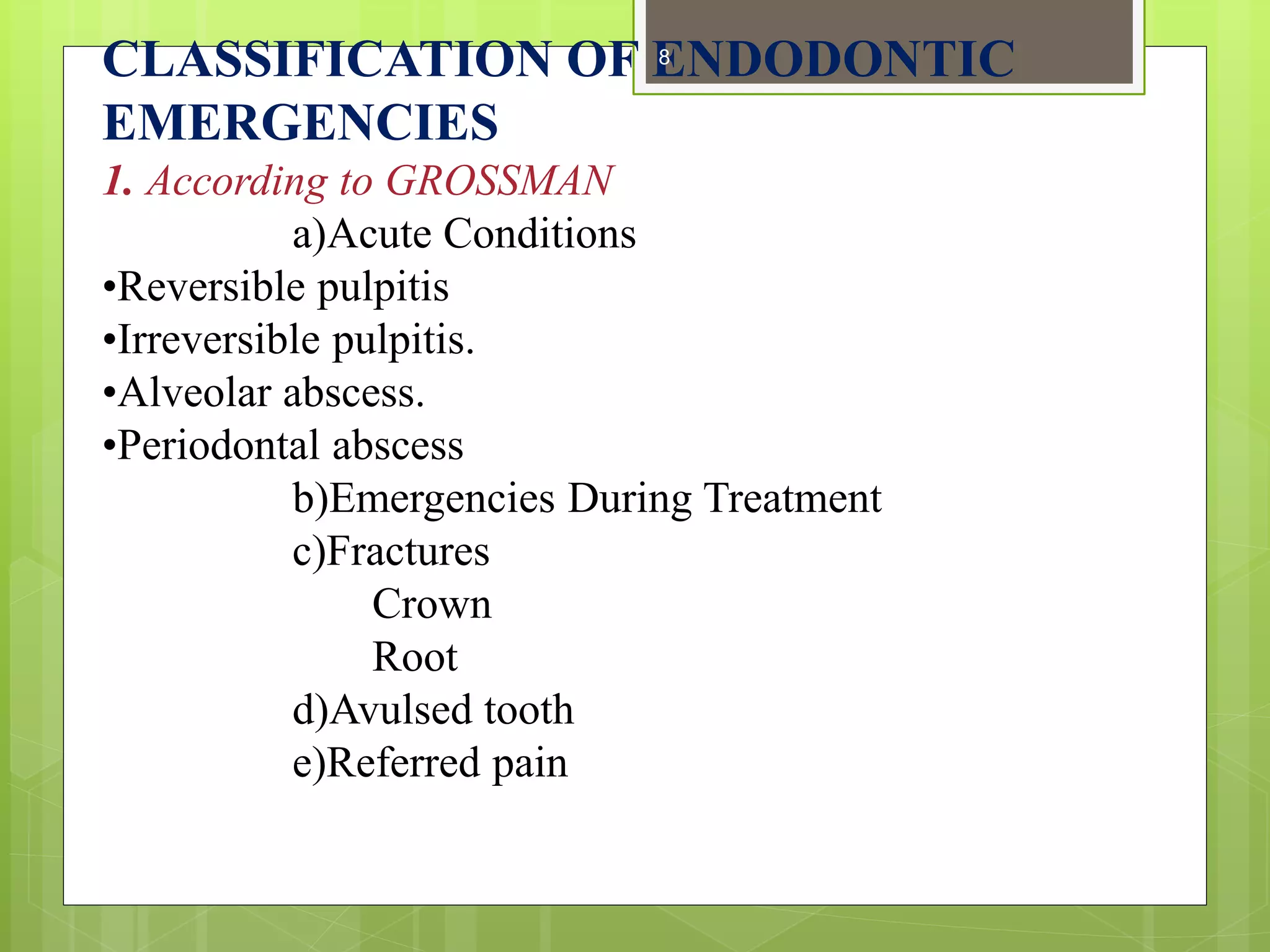 Endodontic emergencies | PPTX