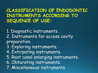 Endodontic instruments 1 | PPTX