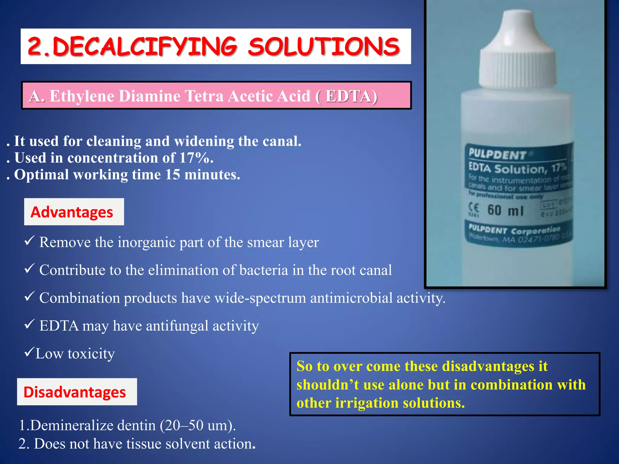 Endodontic irrigating solutions | PPTX