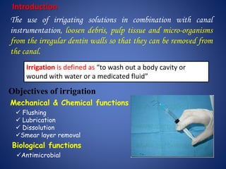 Endodontic irrigating solutions | PPTX