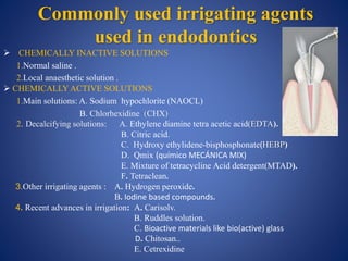 Endodontic irrigating solutions | PPT