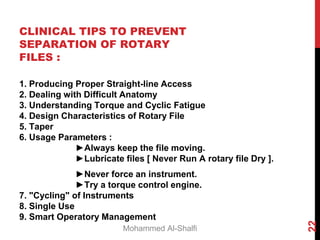 Endodontic rotary instruments in dental clinic | PPTX