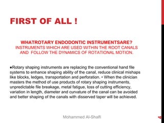 Endodontic rotary instruments in dental clinic | PPTX