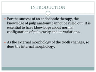 Anatomy of pulp chamber | PPTX