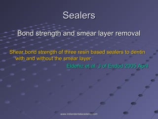 Endodontic sealers and irrigating solutions /prosthodontic courses | PPT