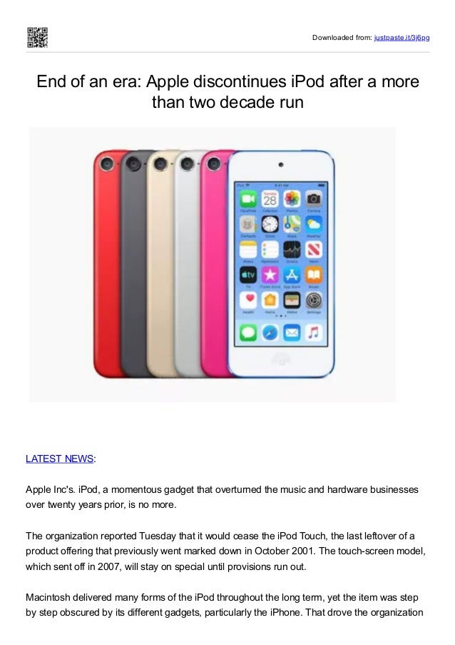End of an era Apple discontinues iPod after a more than two decade run.pdf