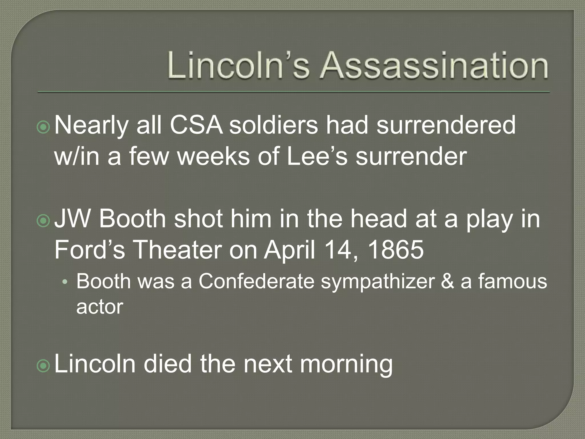 End of Civil War | PPT