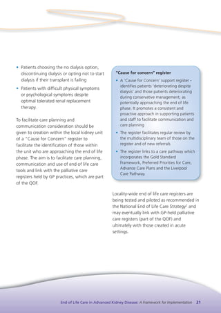 End of Life Care in Advanced Kidney Disease: A Framework for ...