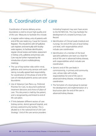 End of Life Care in Advanced Kidney Disease: A Framework for ...