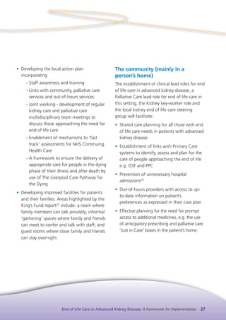 End of Life Care in Advanced Kidney Disease: A Framework for ...