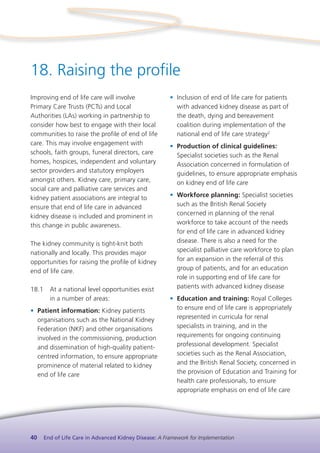 End of Life Care in Advanced Kidney Disease: A Framework for ...
