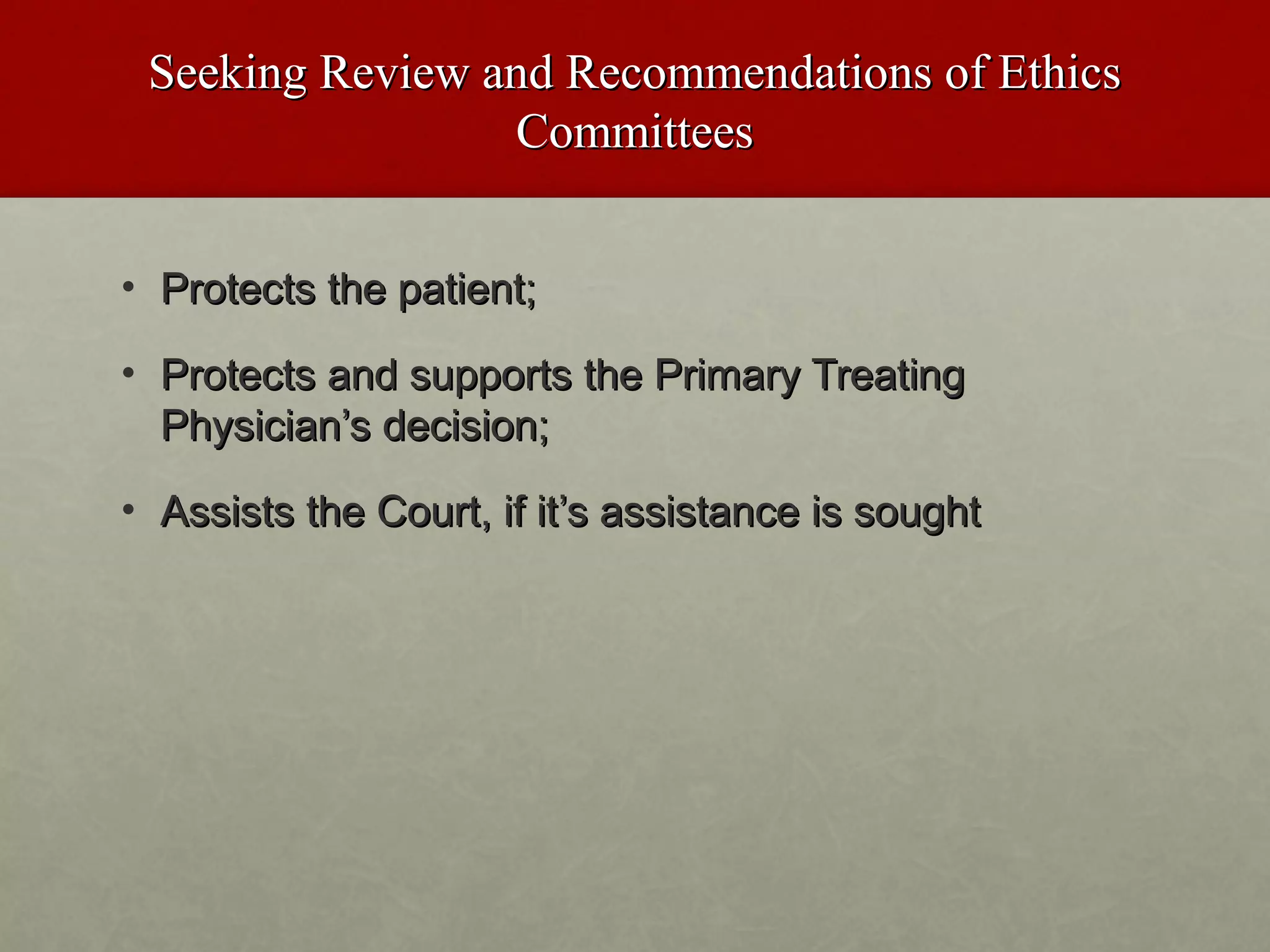 End of life decision making and approaches to issues of futility power ...