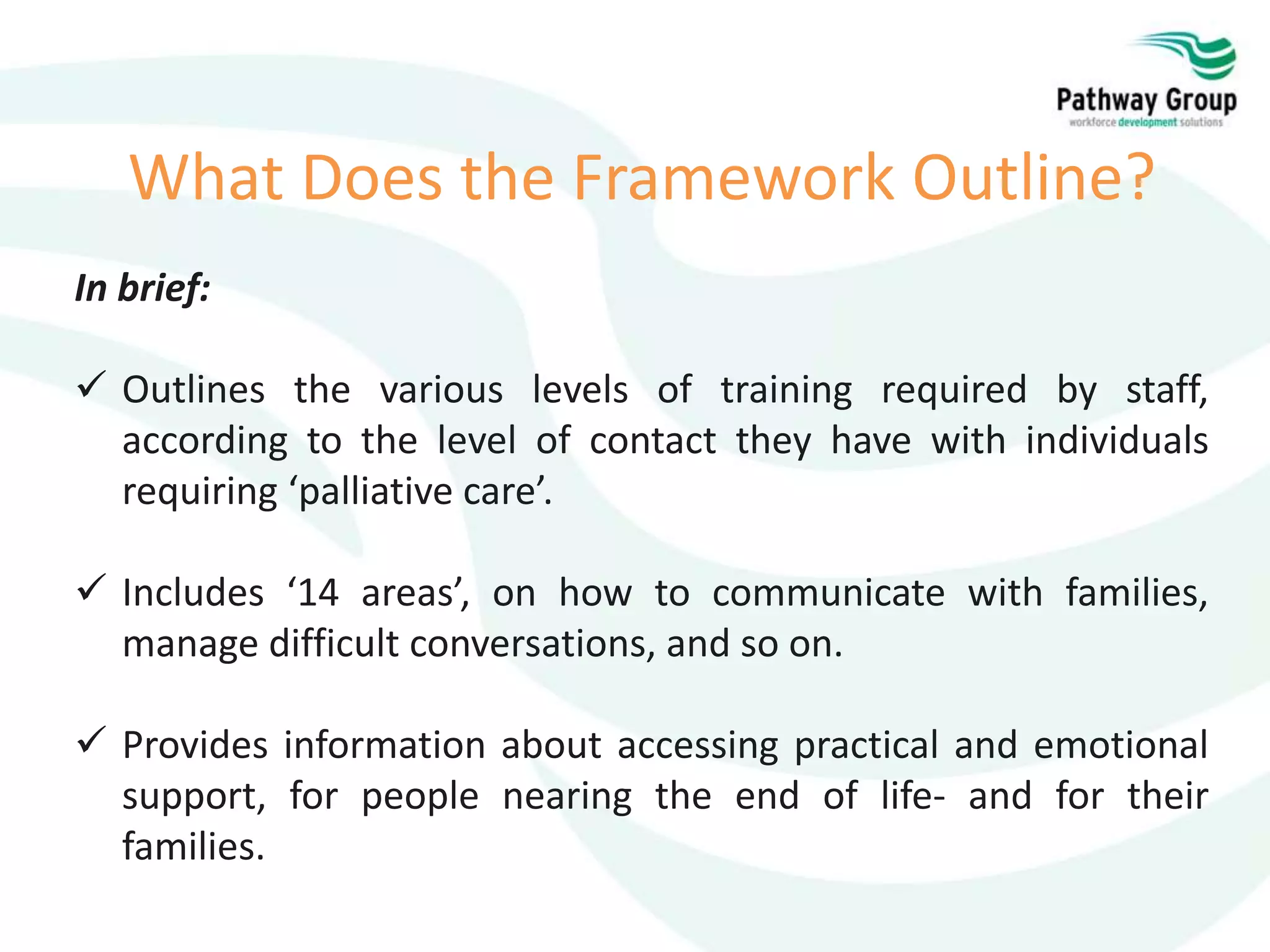 End of Life Core Skills Education & Training Framework: In Brief | PPT
