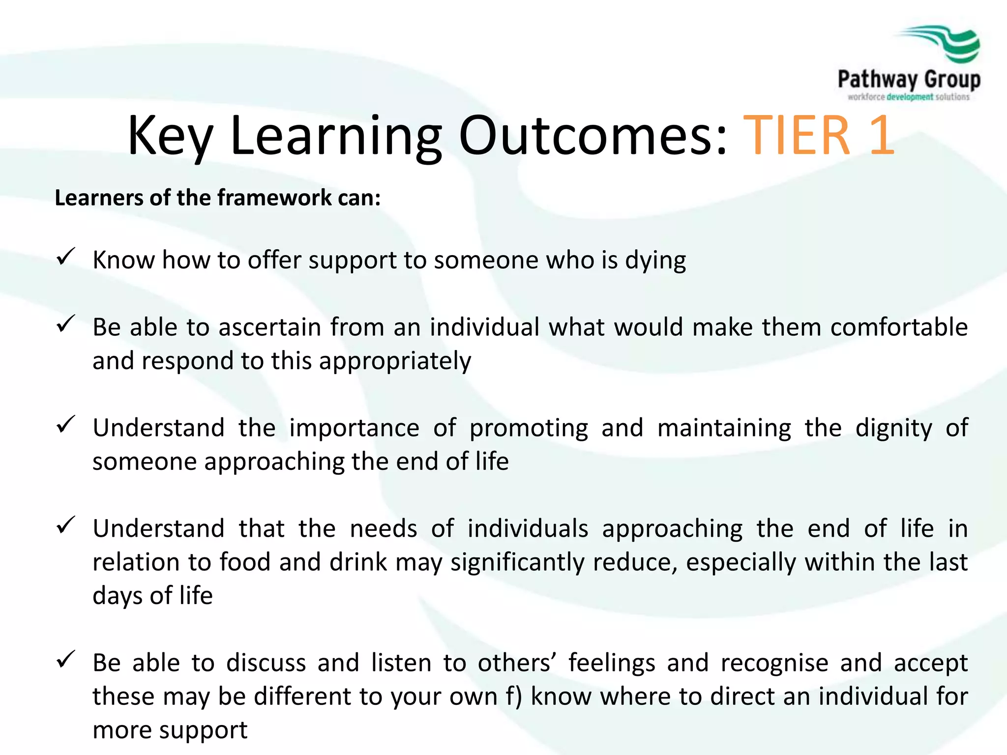 End of Life Core Skills Education & Training Framework: Key Learning ...