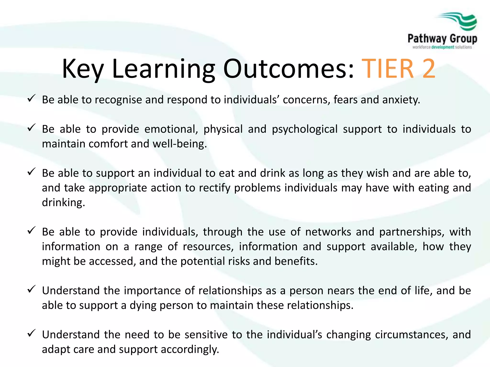 End of Life Core Skills Education & Training Framework: Key Learning ...