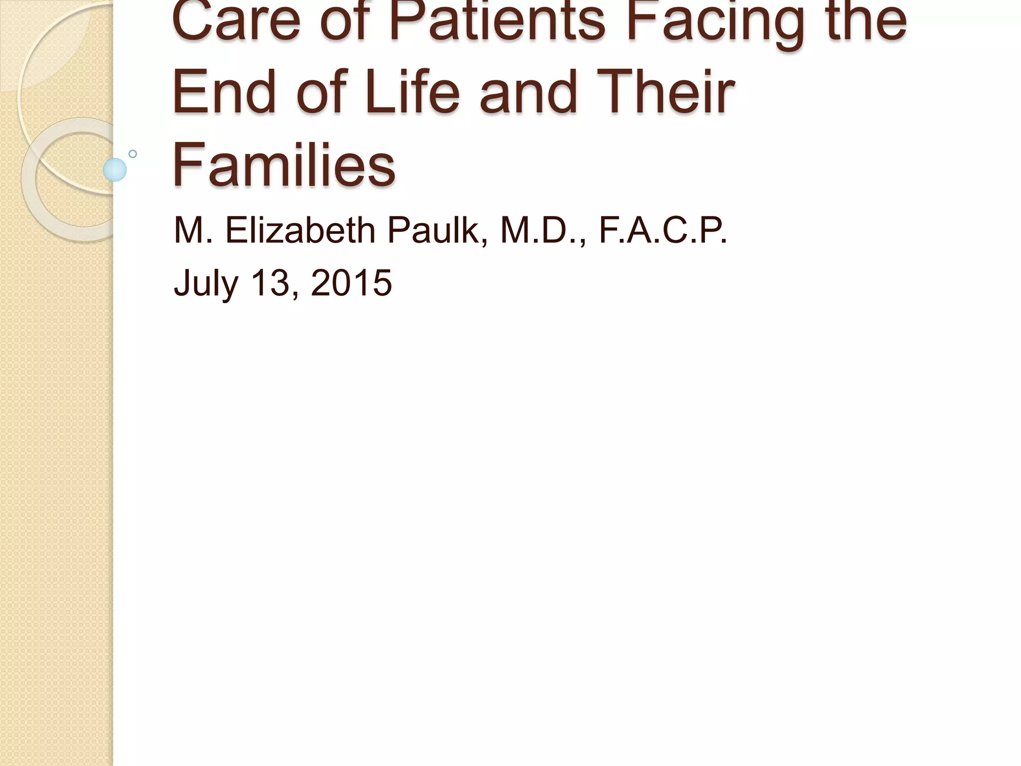 End of Life Care | PPT