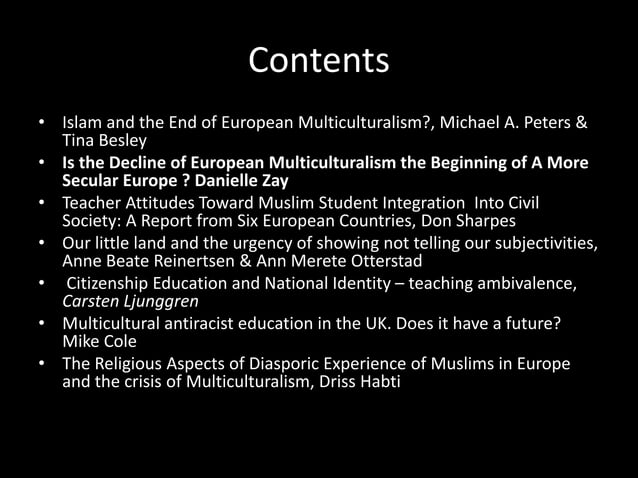 The End of European Multiculturalism? | PPT