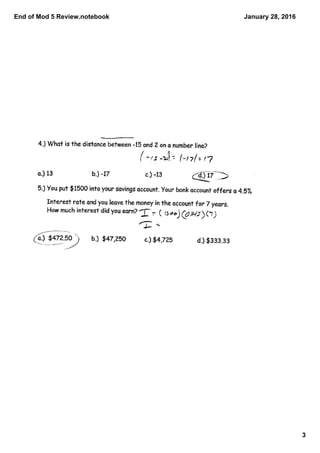 End of mod 5 review | PDF
