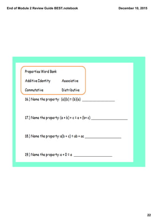 End of module 2 review guide best | PDF