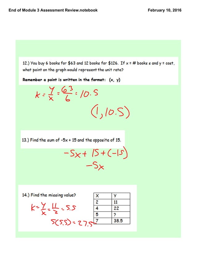 End of module 3 assessment review | PDF