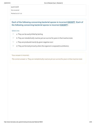 End of module exam ( module 8) | PDF