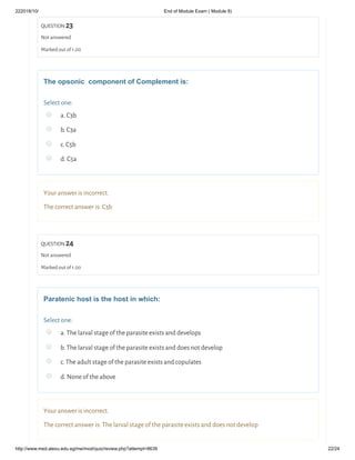End of module exam ( module 8) | PDF