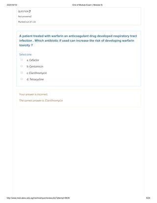End of module exam ( module 8) | PDF